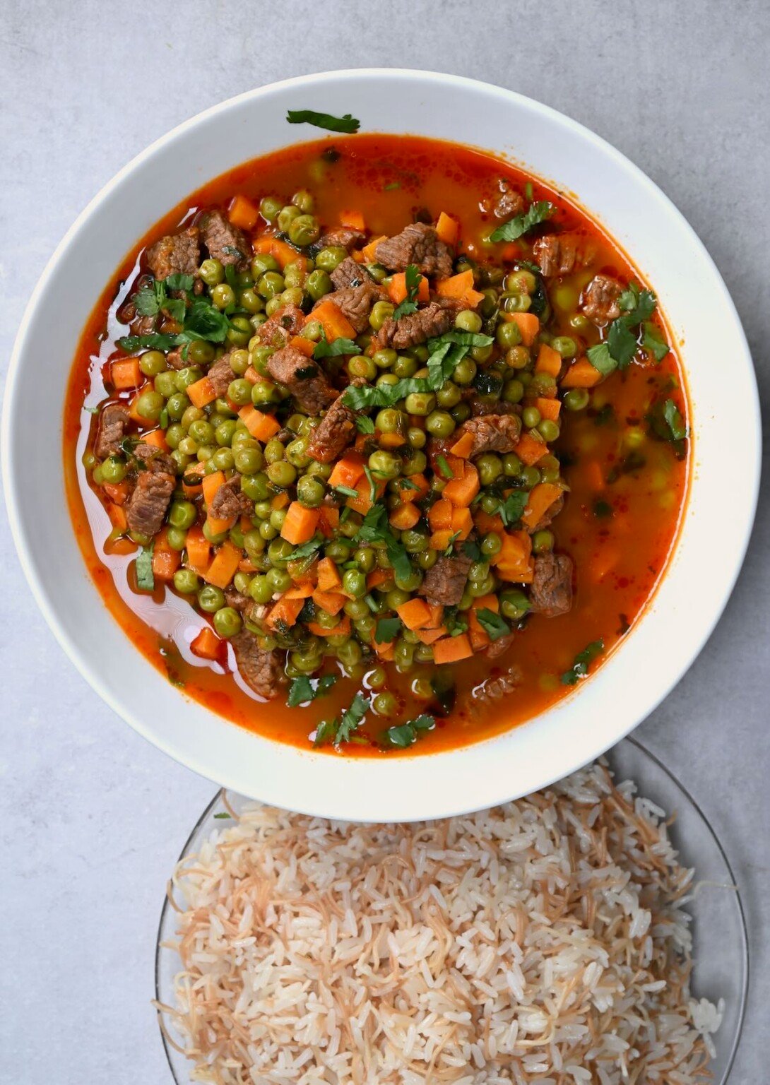 Comforting Pea Stew (Bazella) - Alphafoodie